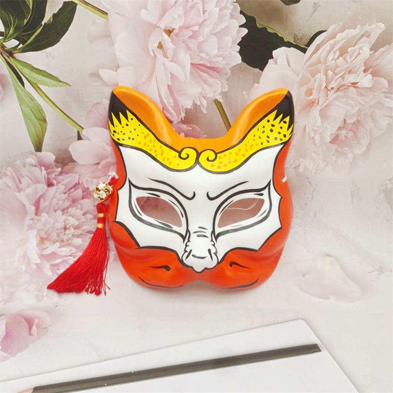 Crimson Flamewisp Kitsune Mask – Japanese Oni Masks