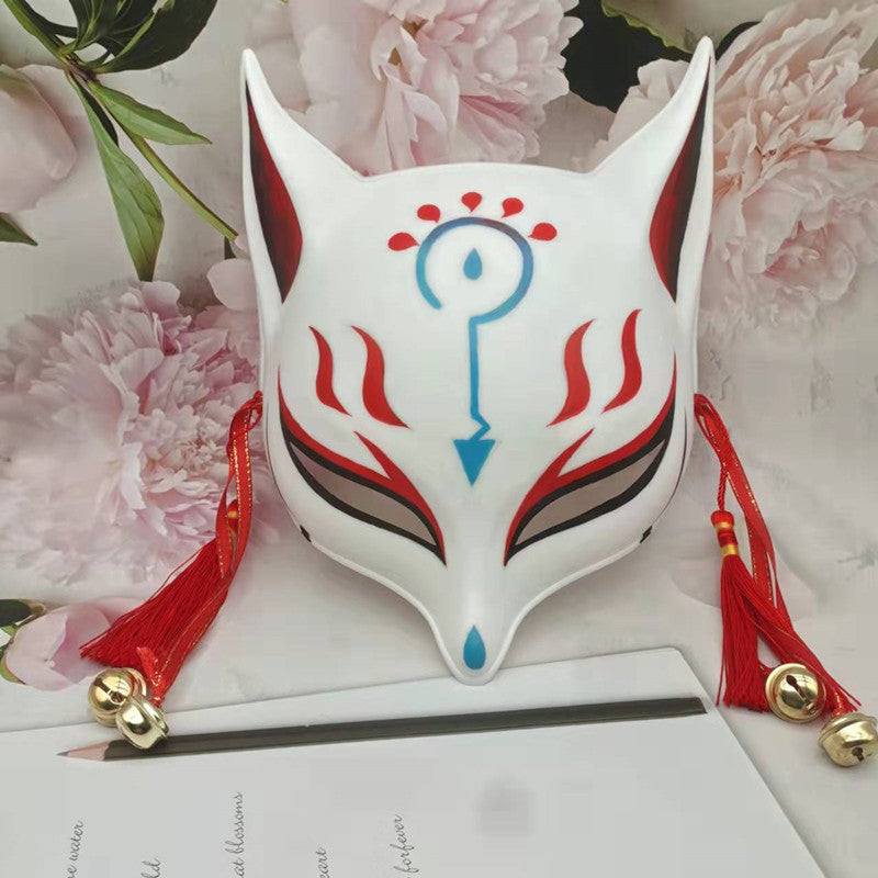 Hand Painted Half Face PVC Fox Mask – Japanese Oni Masks