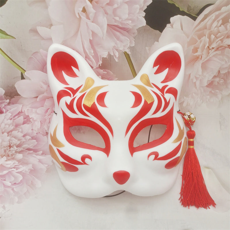 Kuro Neko Half Kitsune Mask – Japanese Oni Masks