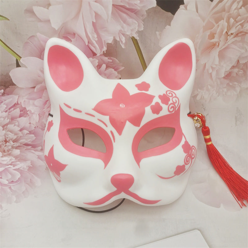 Pink Mist Spirit Kitsune Mask – Japanese Oni Masks