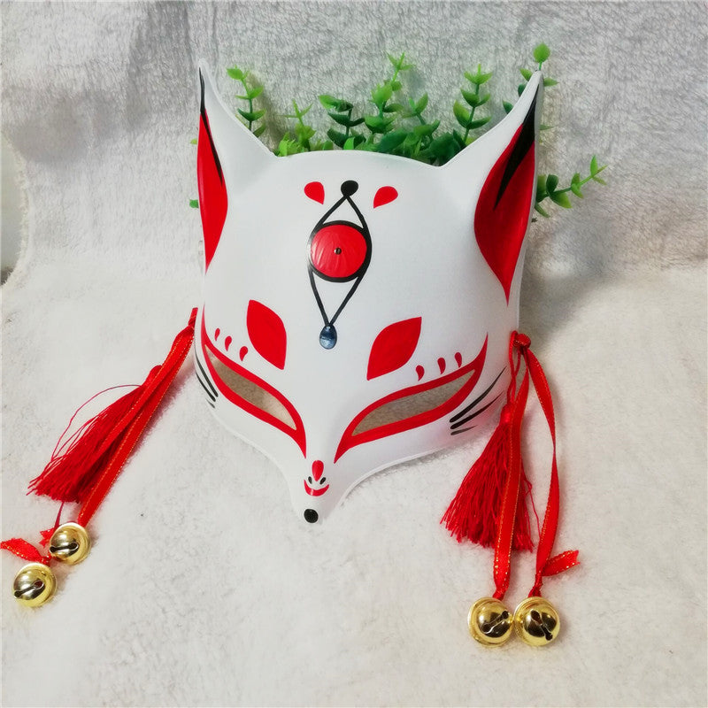 Red Vision Kitsune Half Face Mask – Japanese Oni Masks