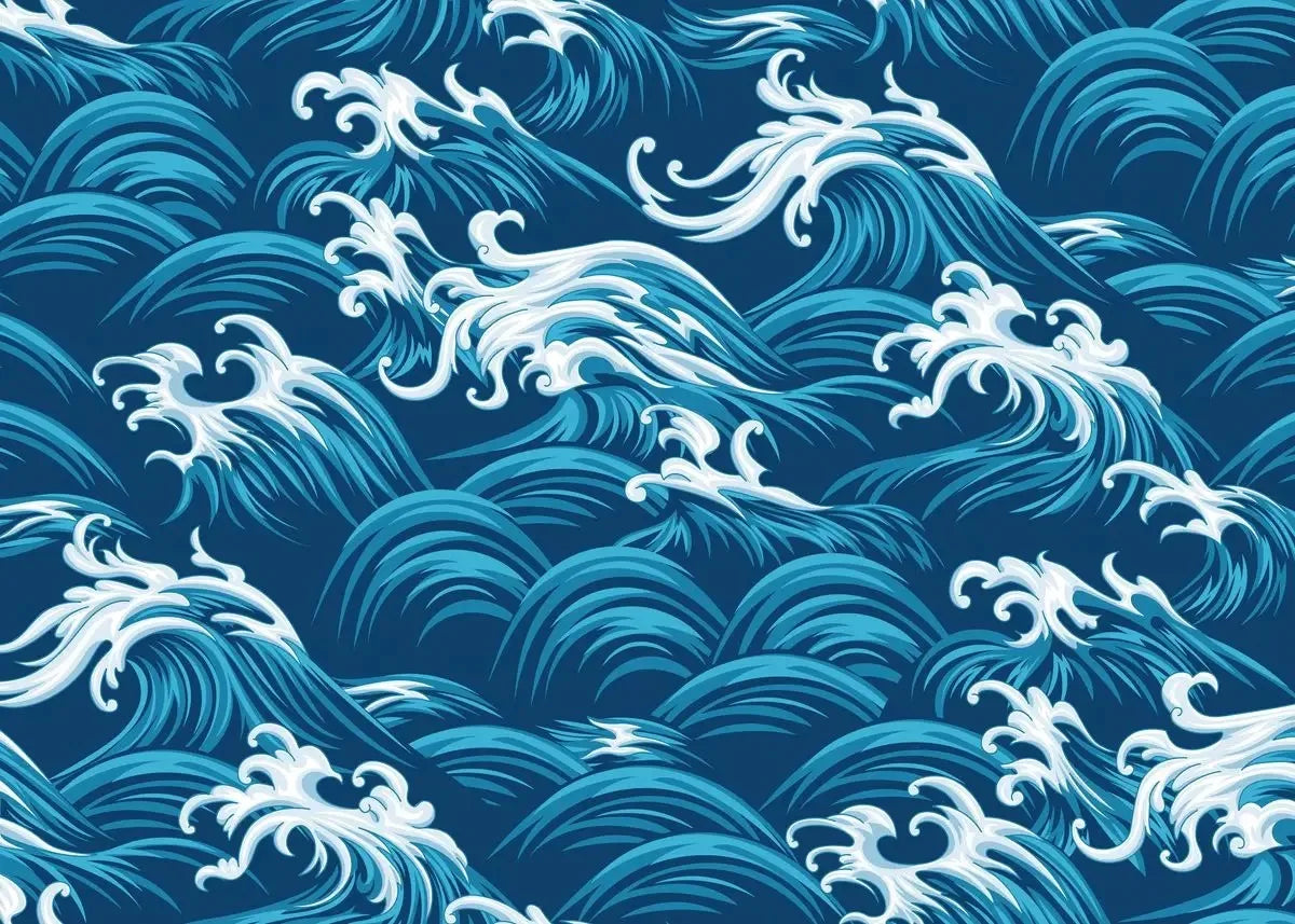 The Great Wave Art Poster – Japanese Oni Masks