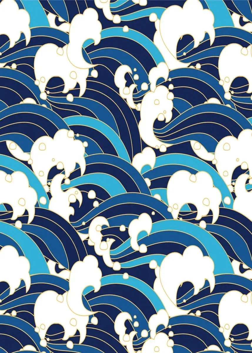 The Great Wave Art Poster – Japanese Oni Masks
