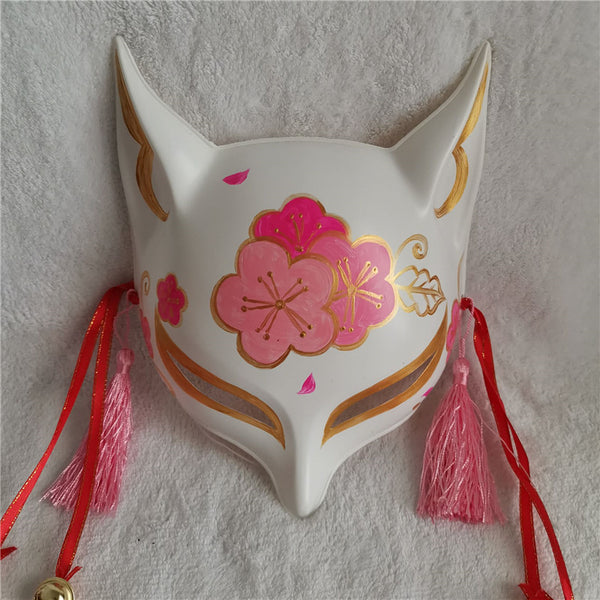 Sakura Flower Handmade Kitsune Mask – Japanese Oni Masks