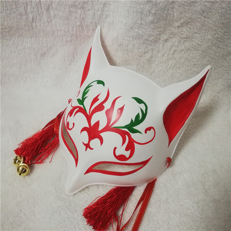 Vermilion Spark Kitsune Mask – Japanese Oni Masks