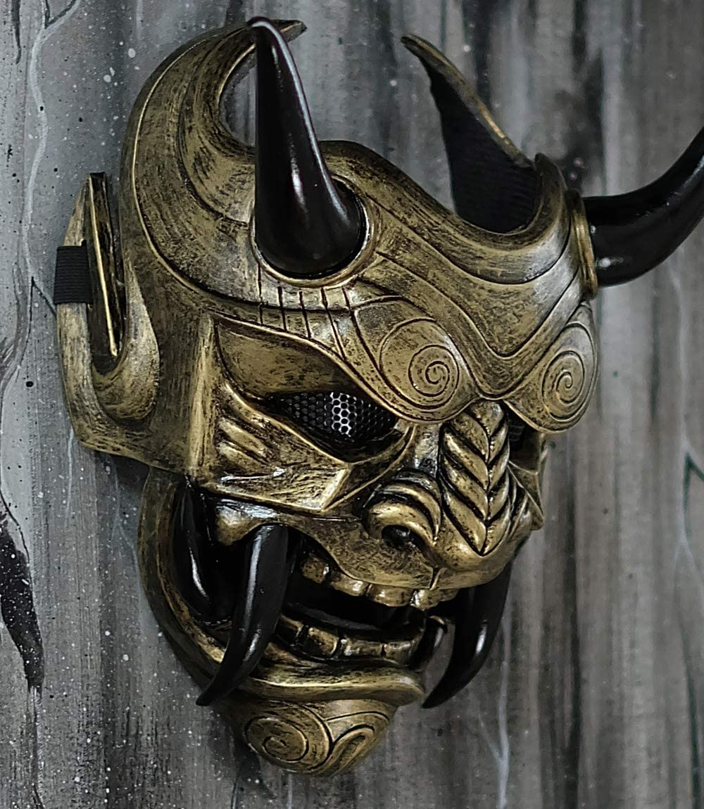 Golden Oni Mask - HQ Fiberglass – Japanese Oni Masks