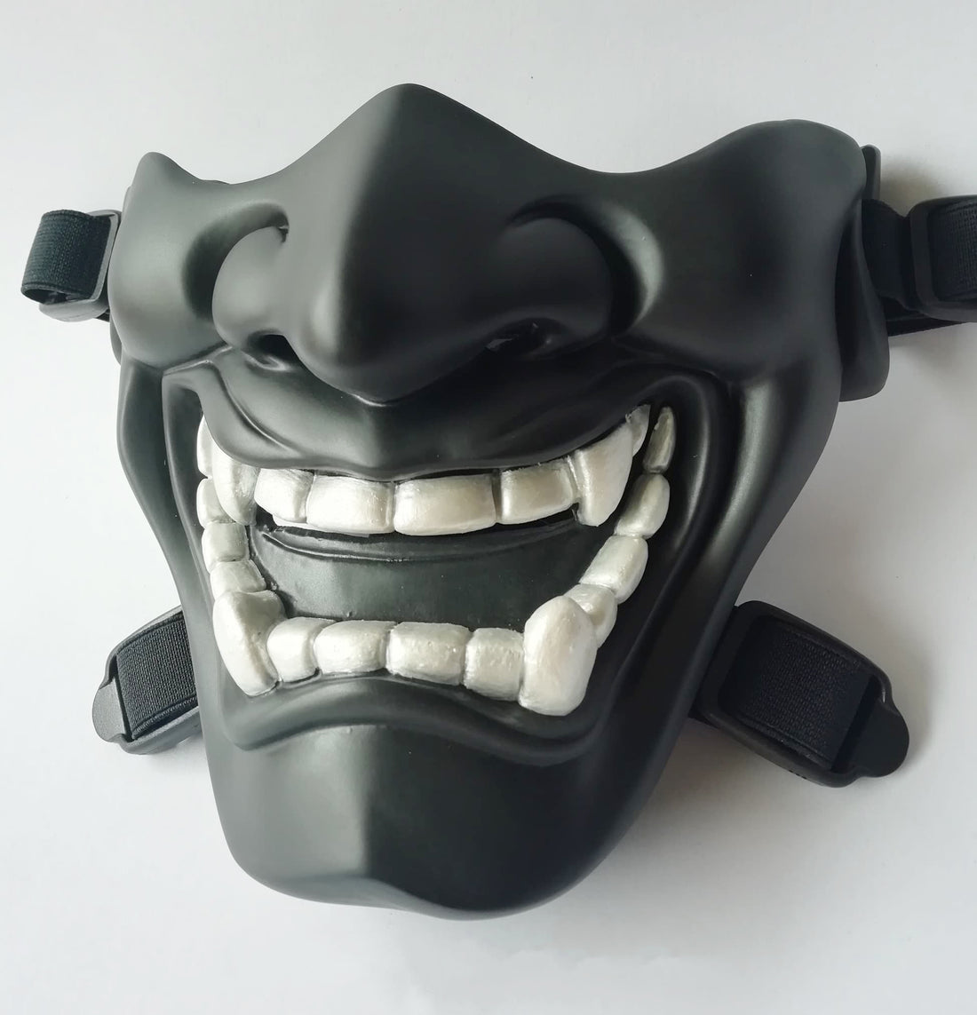 Black Half Face Oni Mask - HQ Fiberglass – Japanese Oni Masks