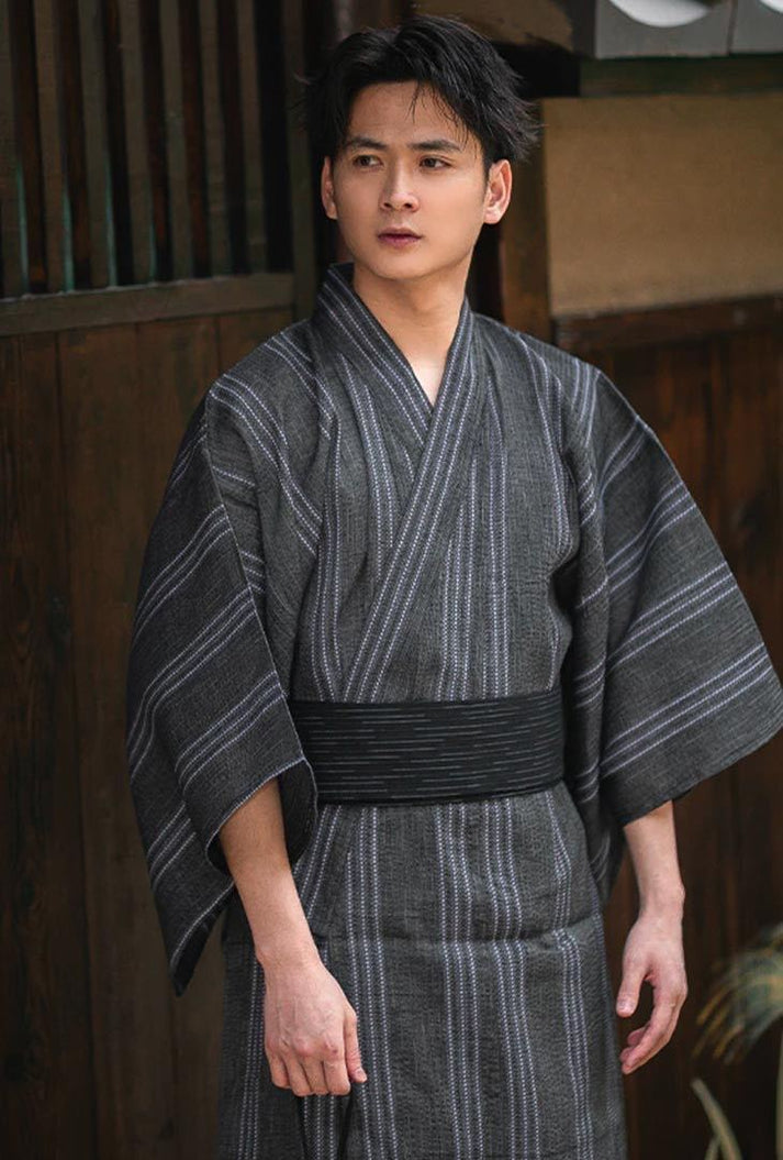 Grey Yukata Kimono – Japanese Oni Masks